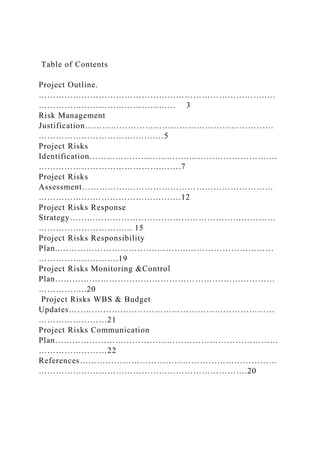 Table of Contents Project Outline. …………………………………………………………………….docx