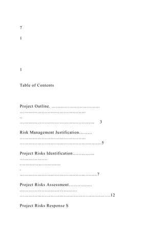 Table of Contents Project Outline. …………………………………………………………………….docx