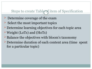 Comprehensive Guide to Table of Specification for Effective Test ...
