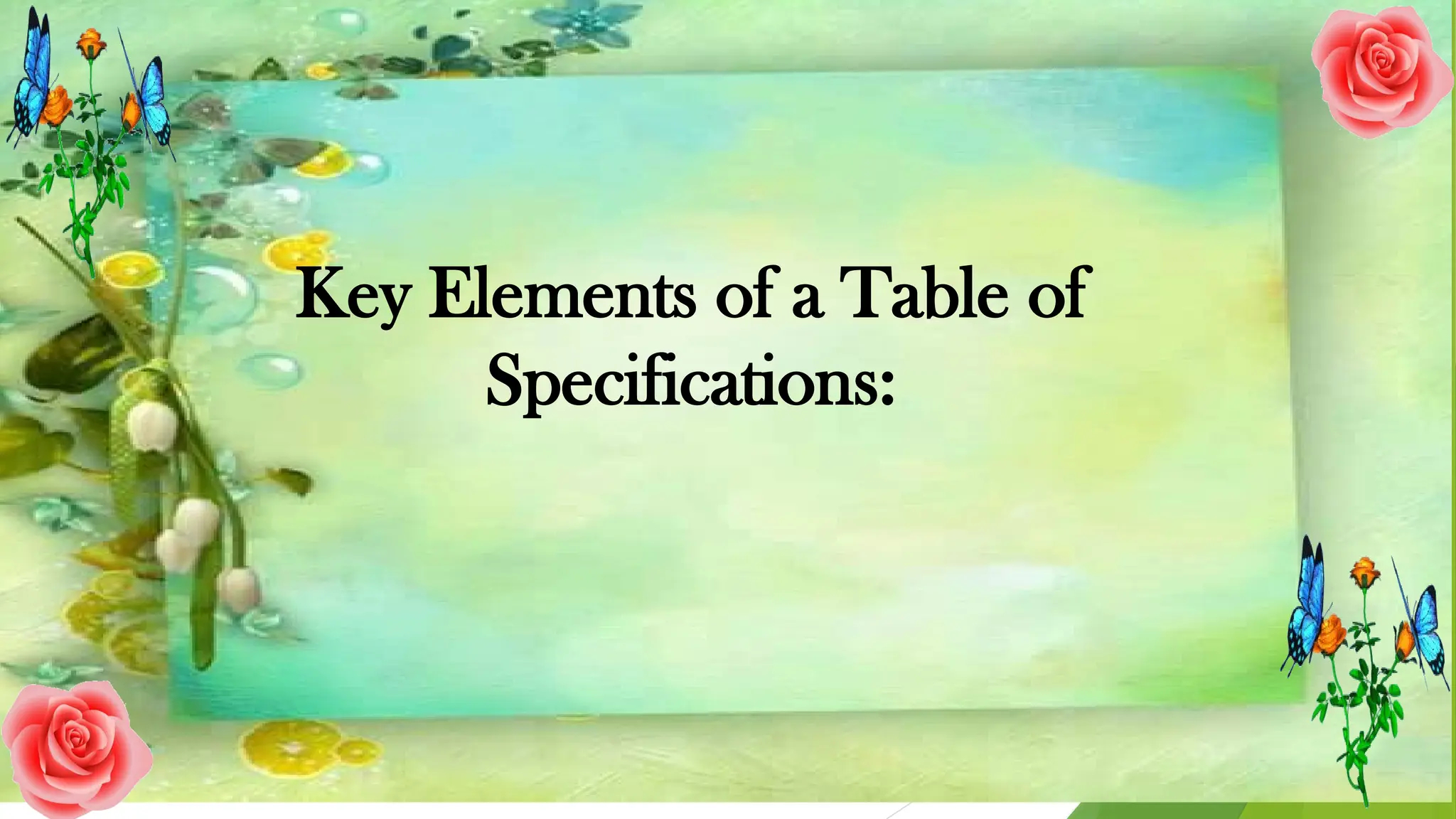 Table of Specification powerpoint presentation | PPTX