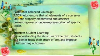 Table of Specification powerpoint presentation | PPTX