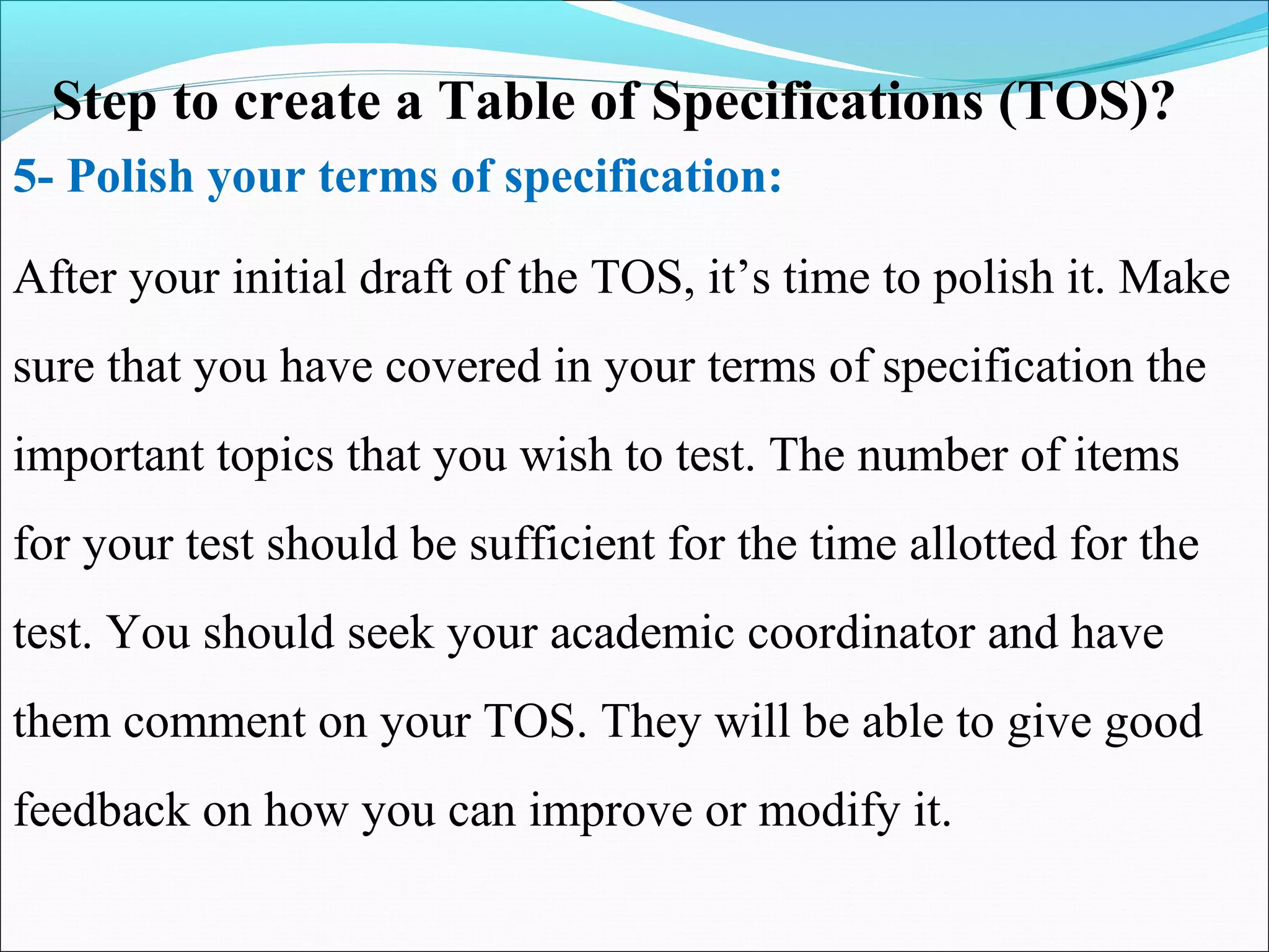 Table of specification dr shafqat ali | PPT