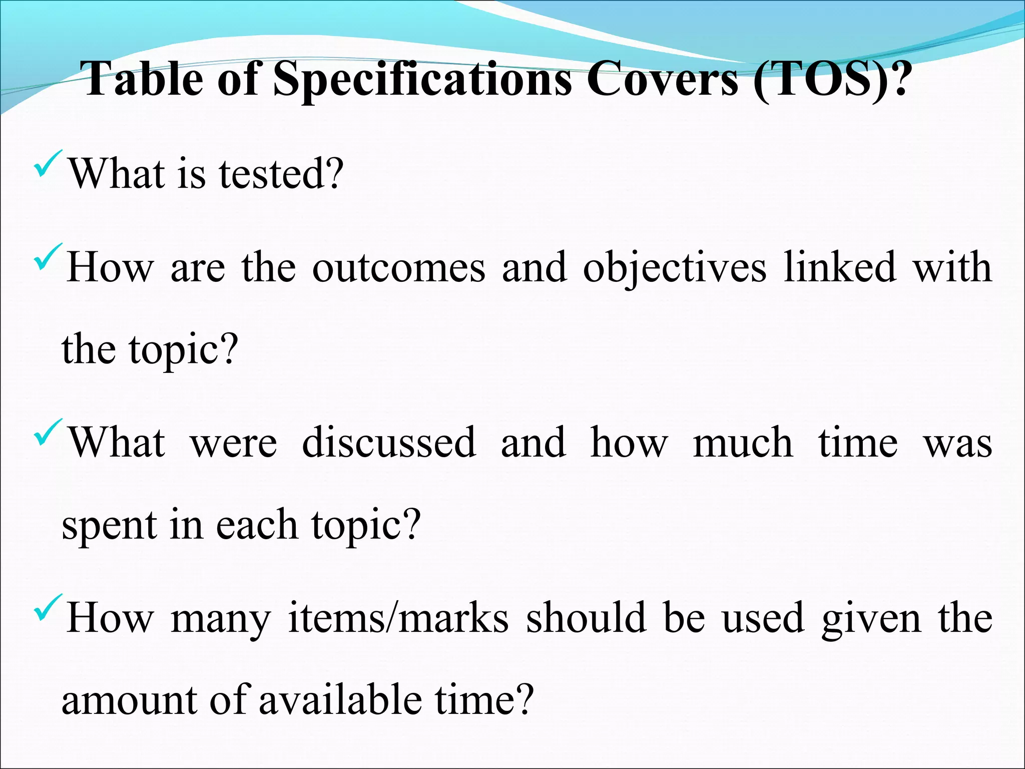 Table of specification dr shafqat ali | PPT