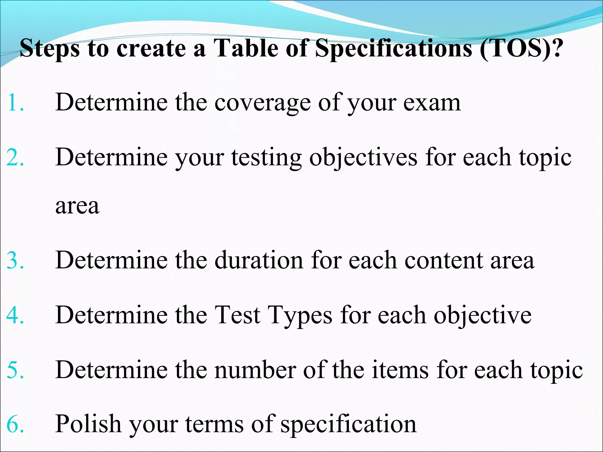 Table of specification dr shafqat ali | PPT