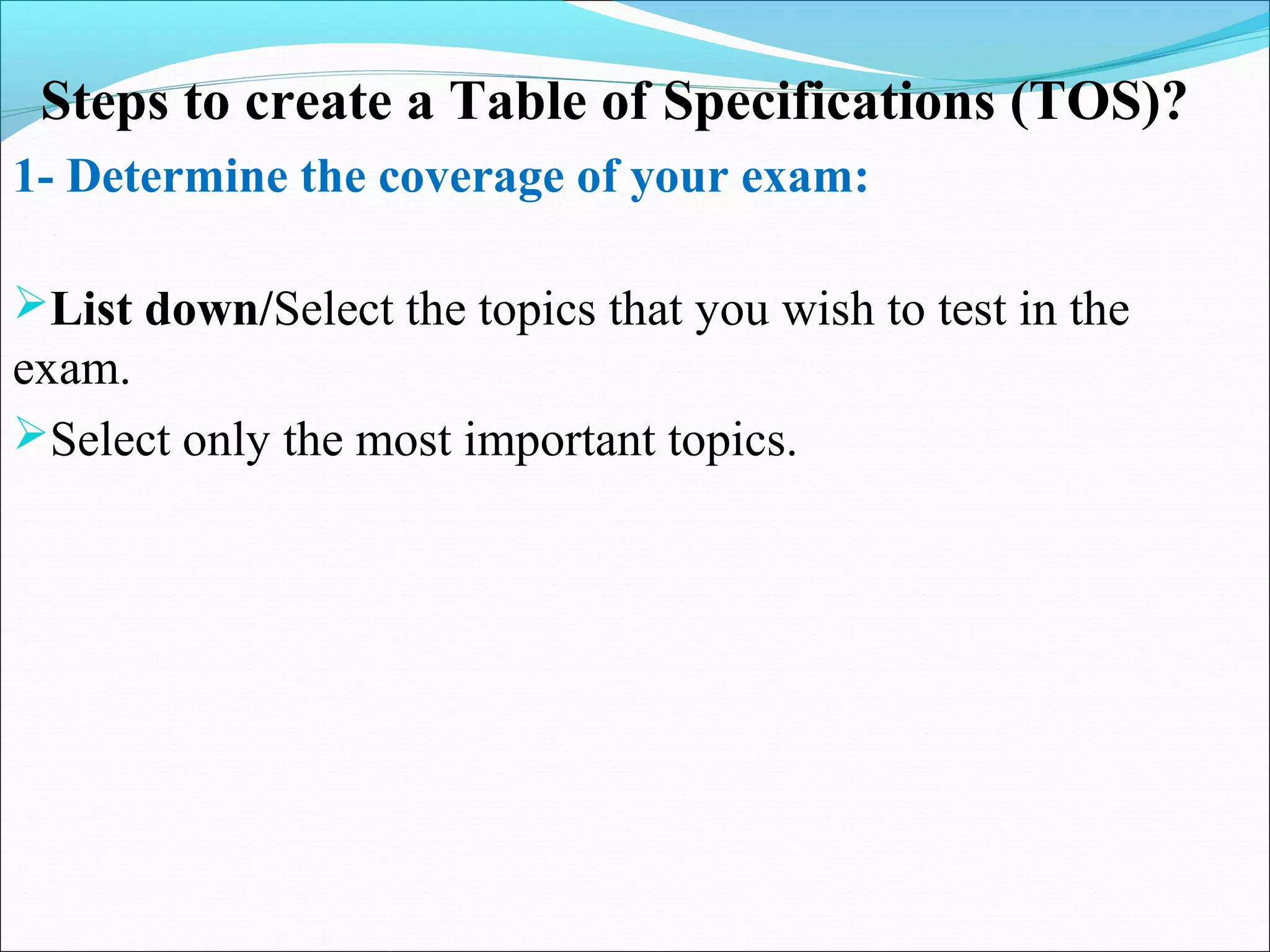 Table of specification dr shafqat ali | PPT