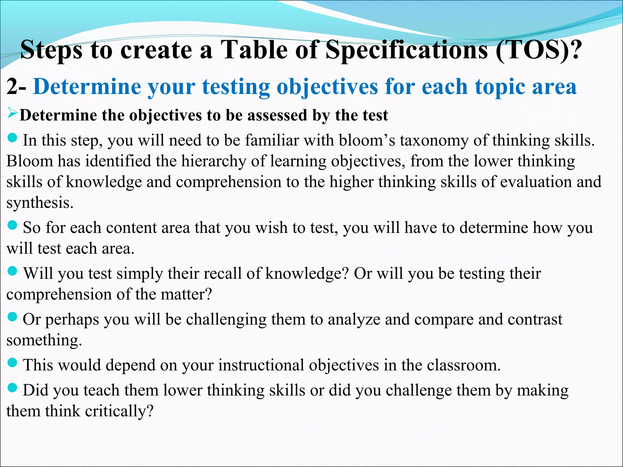 Table of specification dr shafqat ali | PPT
