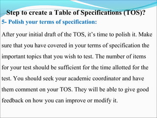Table of specification dr shafqat ali | PPT