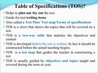 Table of specification dr shafqat ali | PPT