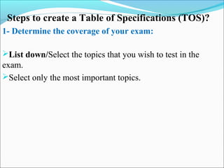Table of specification dr shafqat ali | PPT