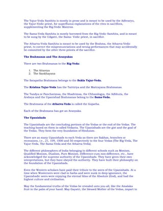 Table of vedas and their branches | PDF