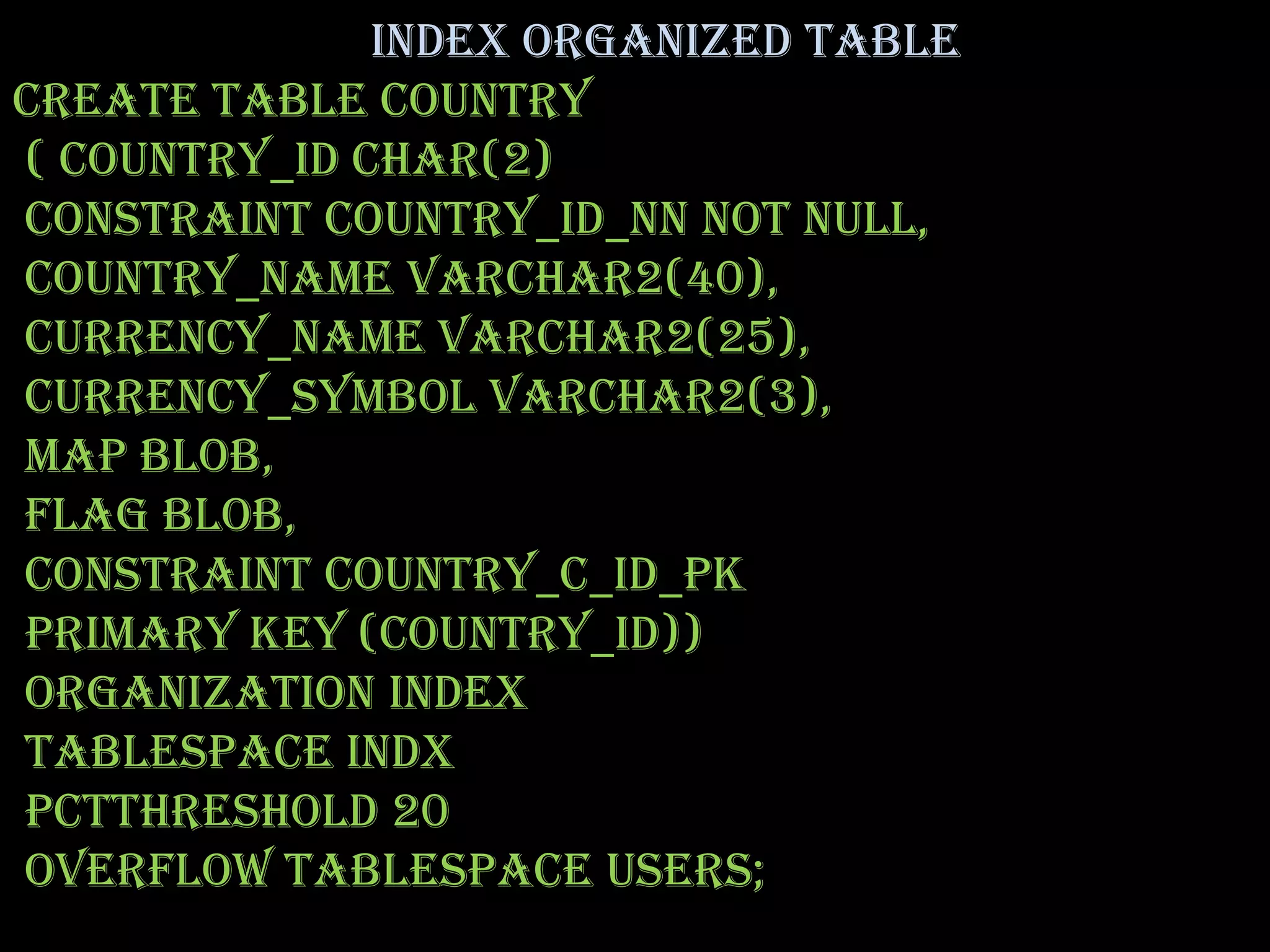 Table partitioning in Oracle Database | PPTX