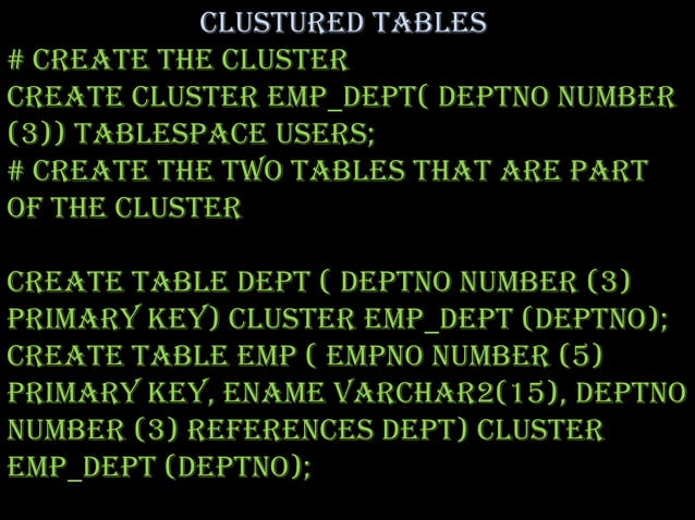 Table partitioning in Oracle Database | PPTX