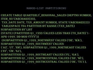 Table partitioning in Oracle Database | PPTX