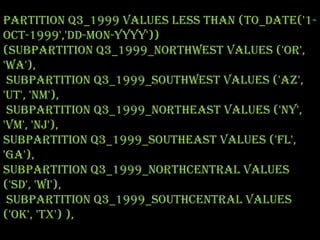 Table partitioning in Oracle Database | PPTX
