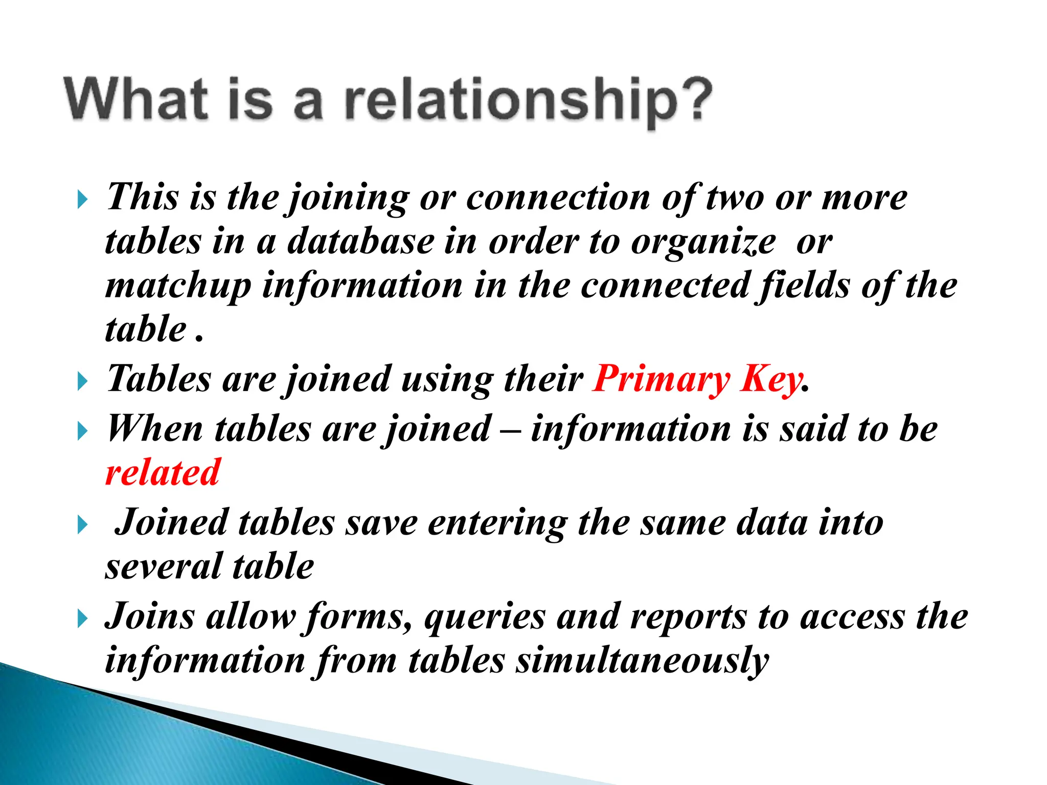 Table Relationships in Database Management.pptx | Databases | Computer ...