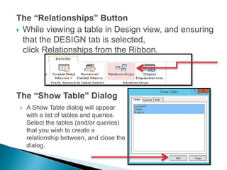 Table Relationships in Database Management.pptx | Databases | Computer ...