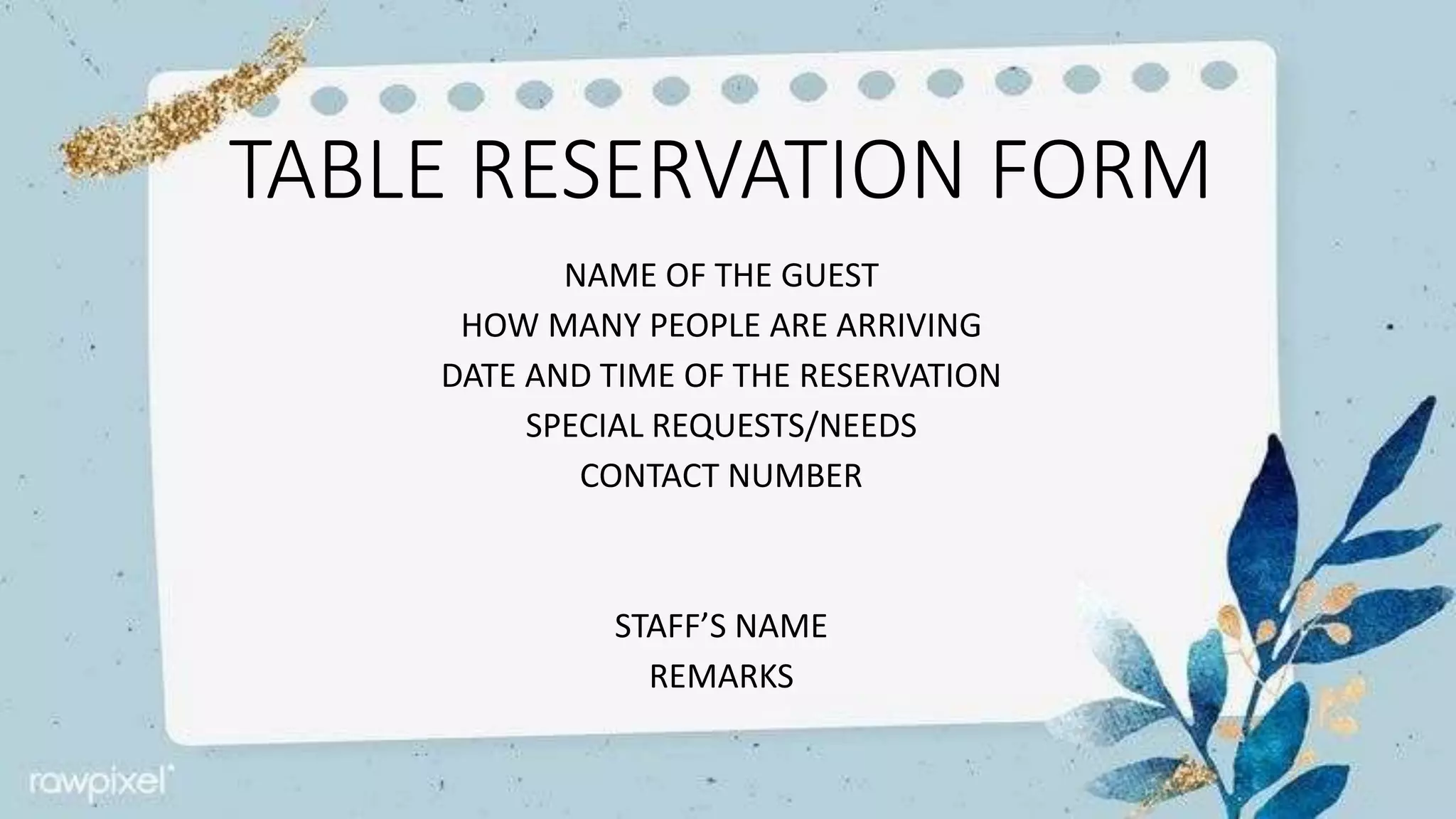 TABLE RESERVATION.pptx