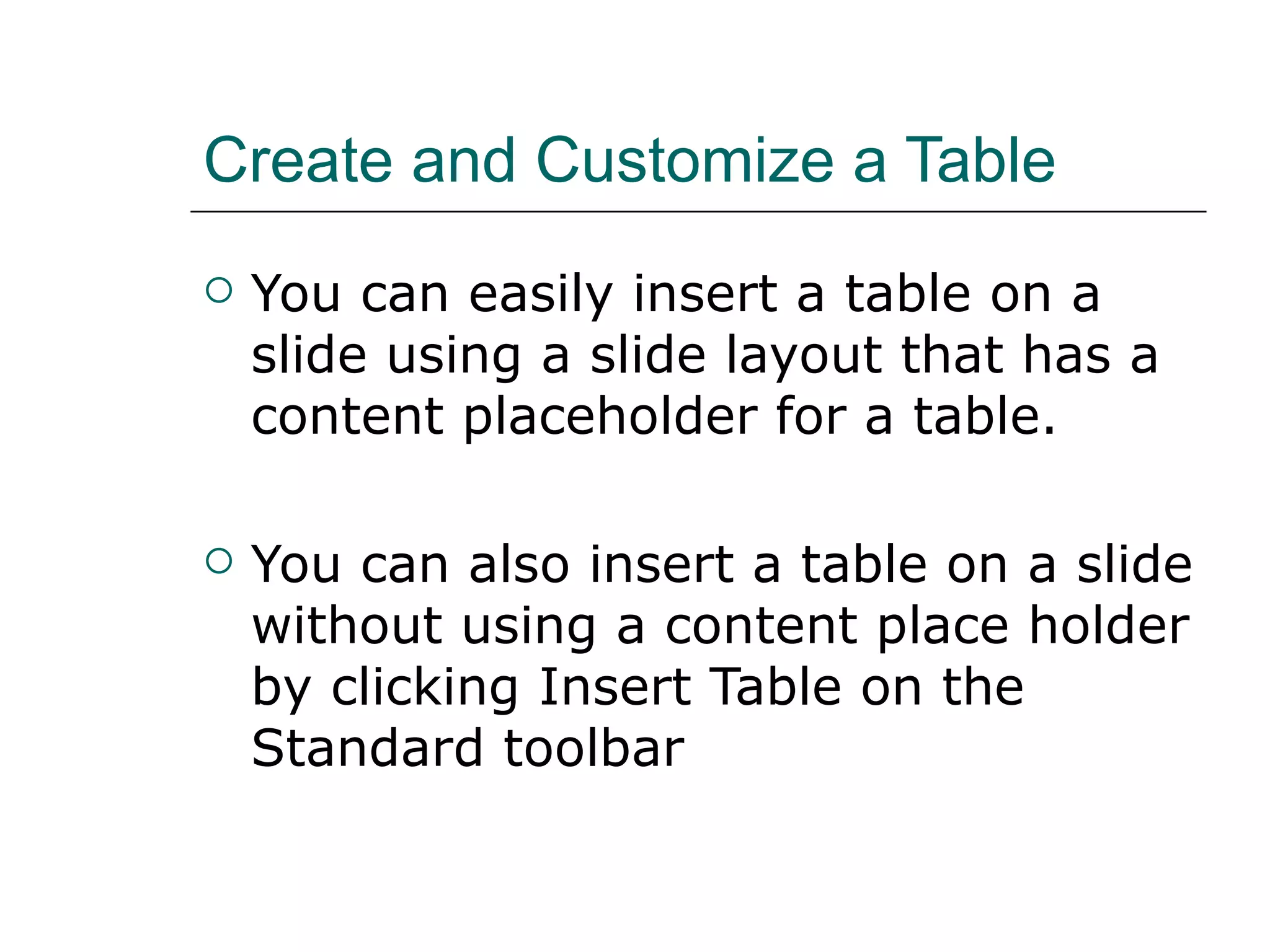 Tables | PPT