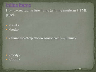 Working With Tables in HTML | PPTX