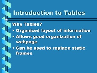 Tables of html sebagai bahan untuk membuat tabel.ppt