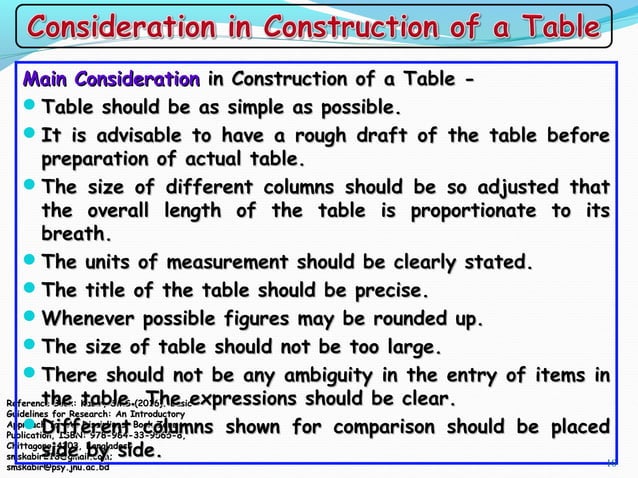 Tables and figures design | PPT