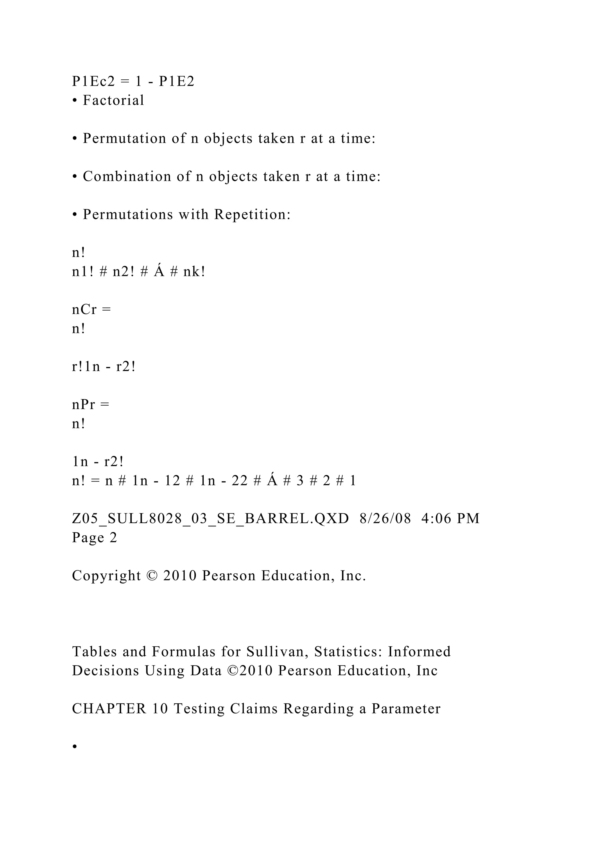 Tables and Formulas for Sullivan, Statistics Informed Decisio.docx