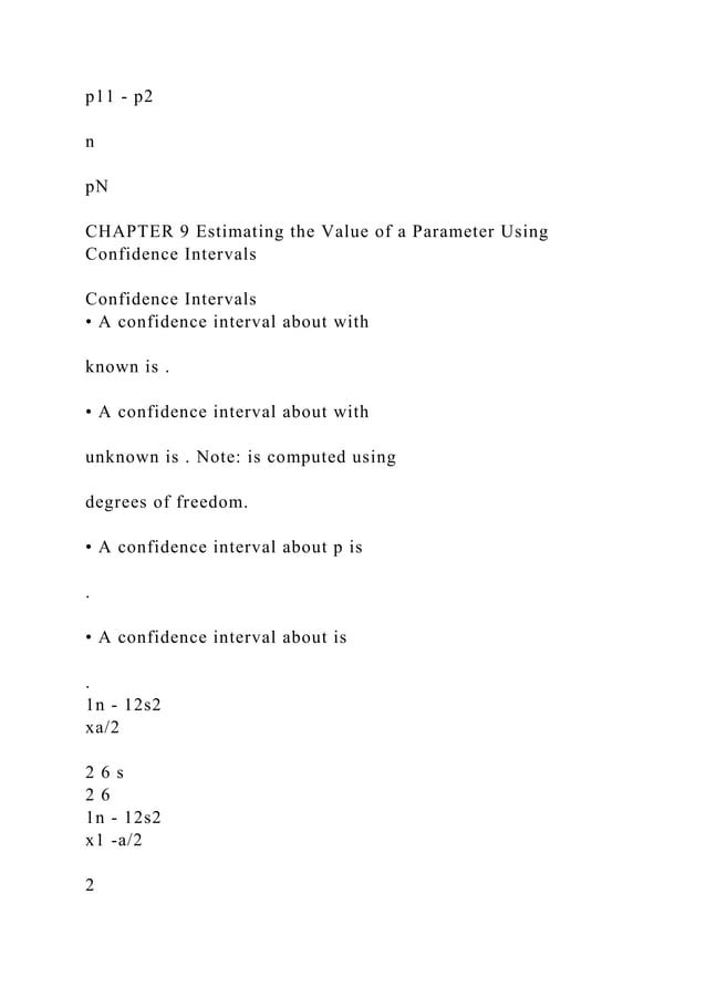 Tables and Formulas for Sullivan, Statistics Informed Decisio.docx