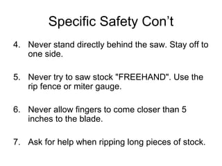 Table saw safety | PPT