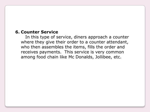 Table service | PPTX