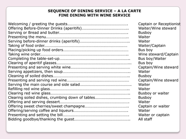 Table service | PPTX