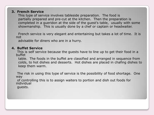 Table service | PPTX