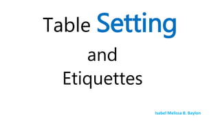Table setting | PPT