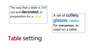 Table setting | PPT
