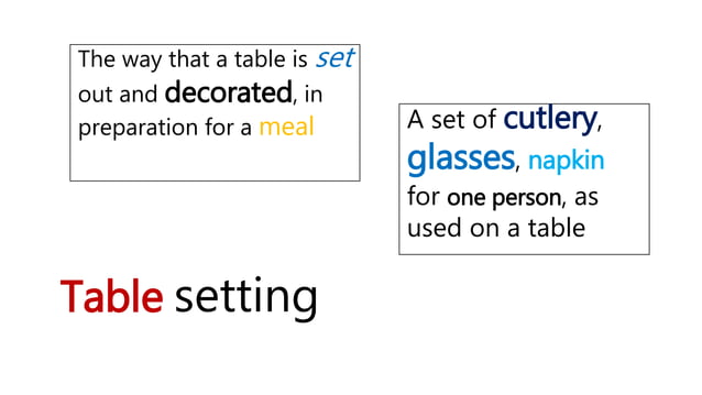 Table setting | PPT