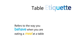 Table setting | PPT