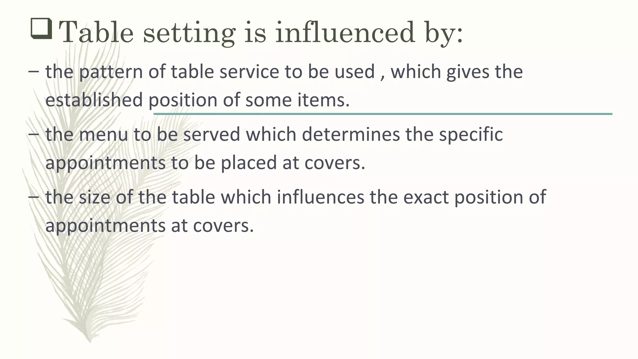 Table setting | PPT