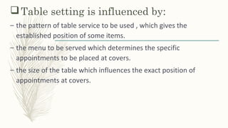 Table setting | PPT | Dining Out | Food & Drink