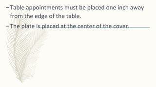 Table setting | PPT | Dining Out | Food & Drink