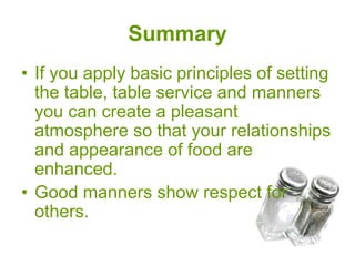 Table setting and_etiquette_power_point_presentation | PPT