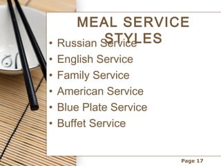 Table setting and meal service | PPT