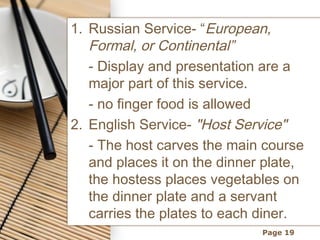 Table setting and meal service | PPT