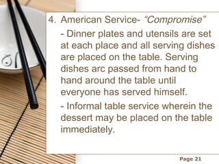Table setting and meal service | PPT