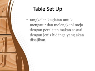 Table set up | PDF