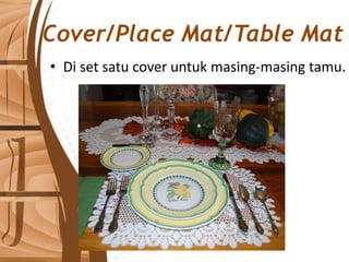 Table set up | PDF
