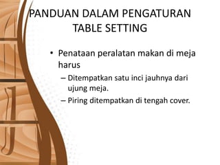 Table set up | PDF