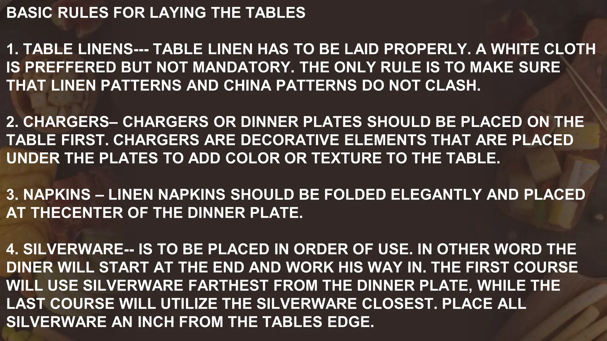 Food table set up grade demonstration method | PPTX