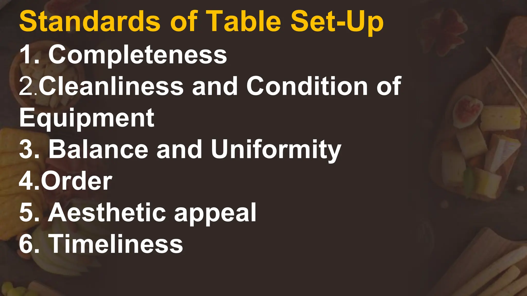 Food table set up grade demonstration method | PPTX