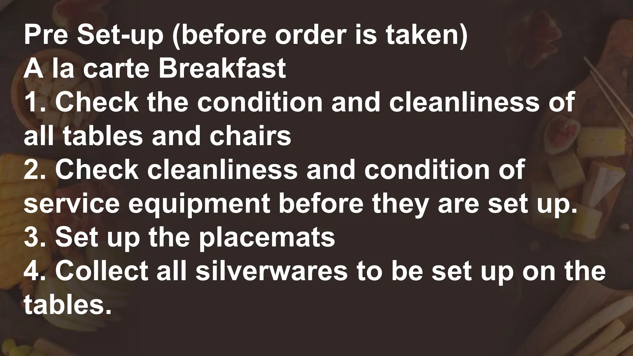 Food table set up grade demonstration method | PPTX