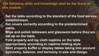 Food table set up grade demonstration method | PPTX