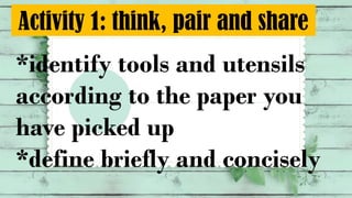 GUIDLINES IN TABLE SET UP AND TABLE SETTING IN FOOD AND BEVERAGE ...